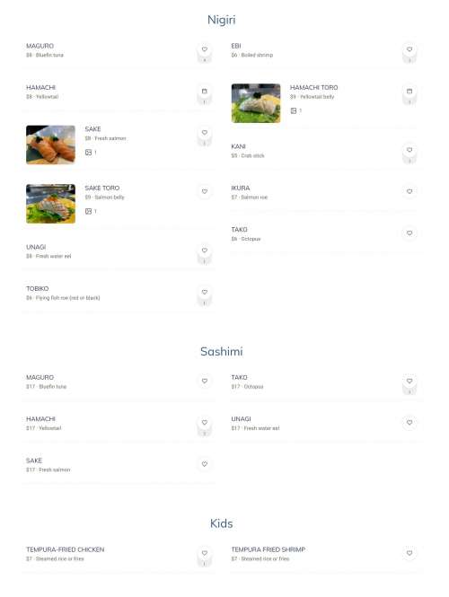 Umami menu in Birmingham, Alabama, USA