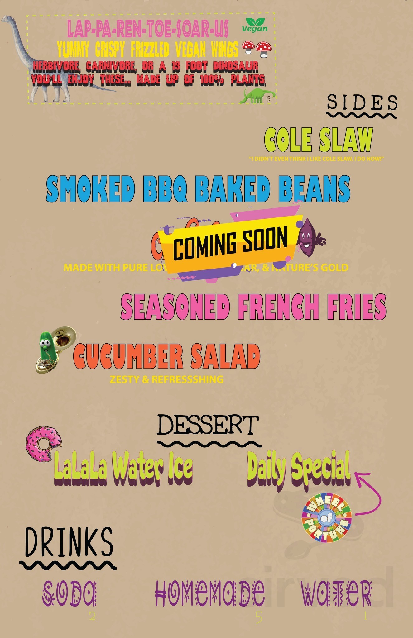 Menu - Chester PA's Ms. La's | Sirved