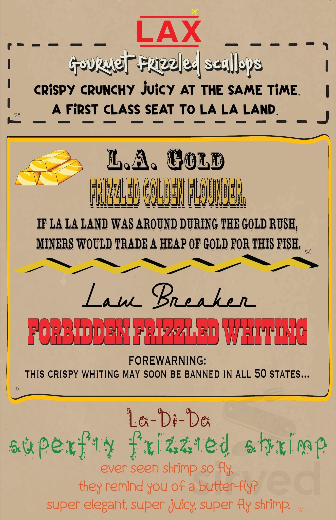 Menu - Chester PA's Ms. La's | Sirved