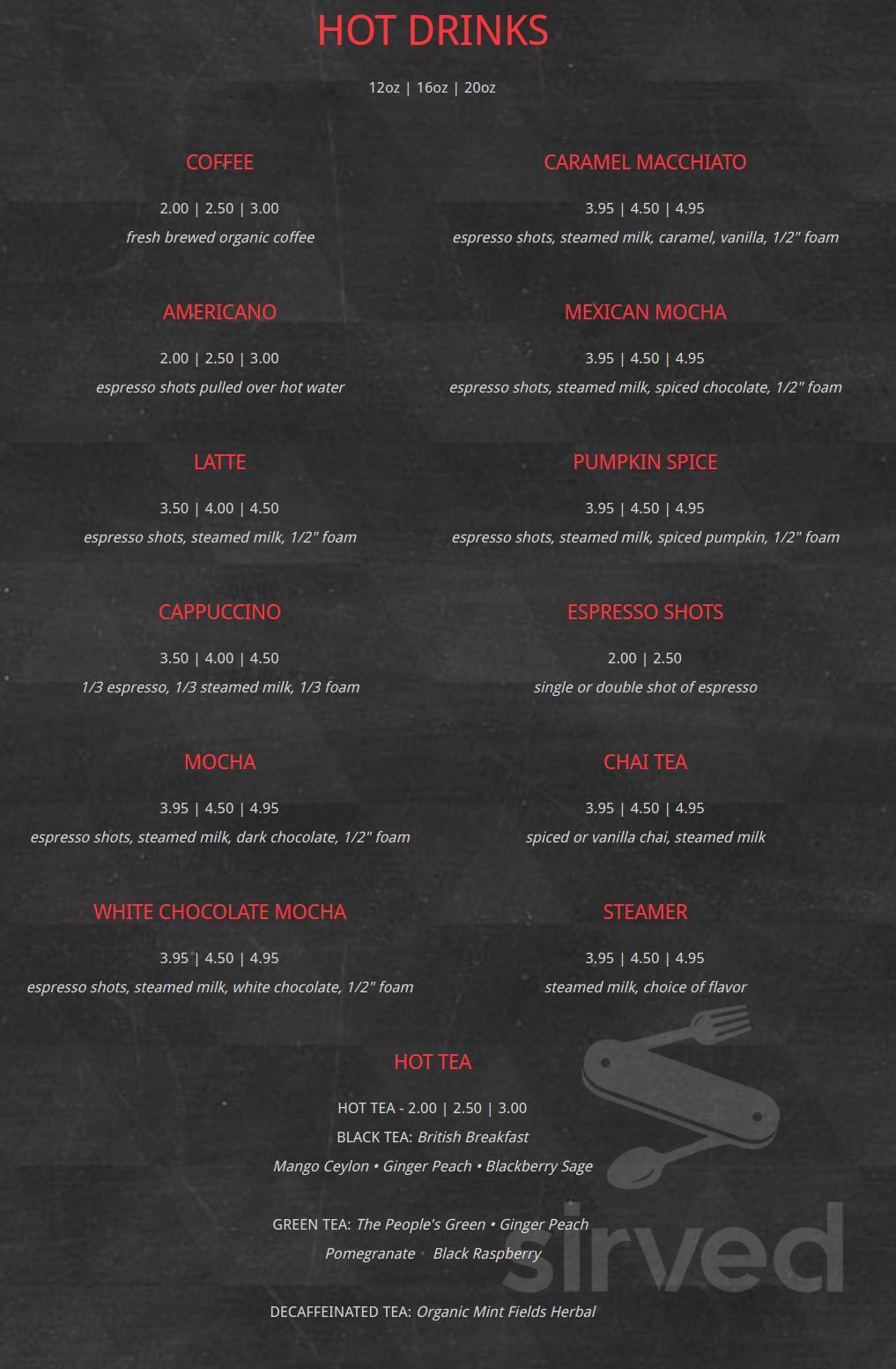 Kaleidoscope Coffee menus in Redding, California, United States