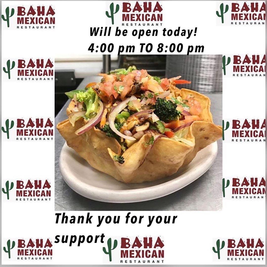 BAHA Mexican Restaurant menu in Natick, Massachusetts, USA