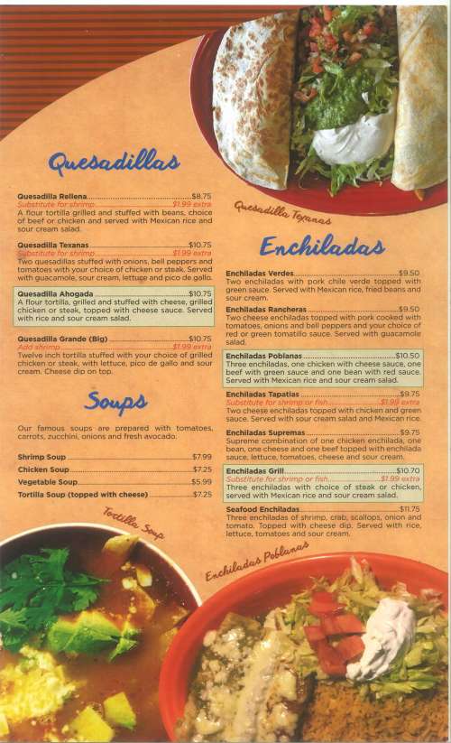 La Cabana Mexican Cuisine menu in Marinette, Wisconsin, USA