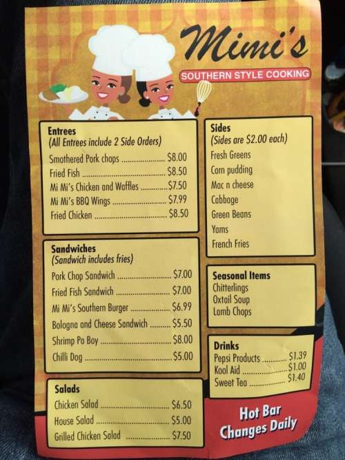 MiMi's Southern Style Cooking menu in Lexington, Kentucky, USA