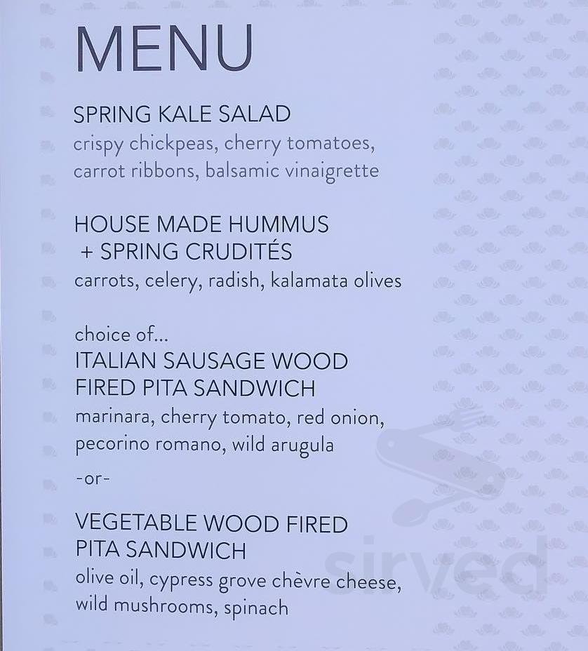 Menu for Wooden Heart in Dundee, OR | Sirved
