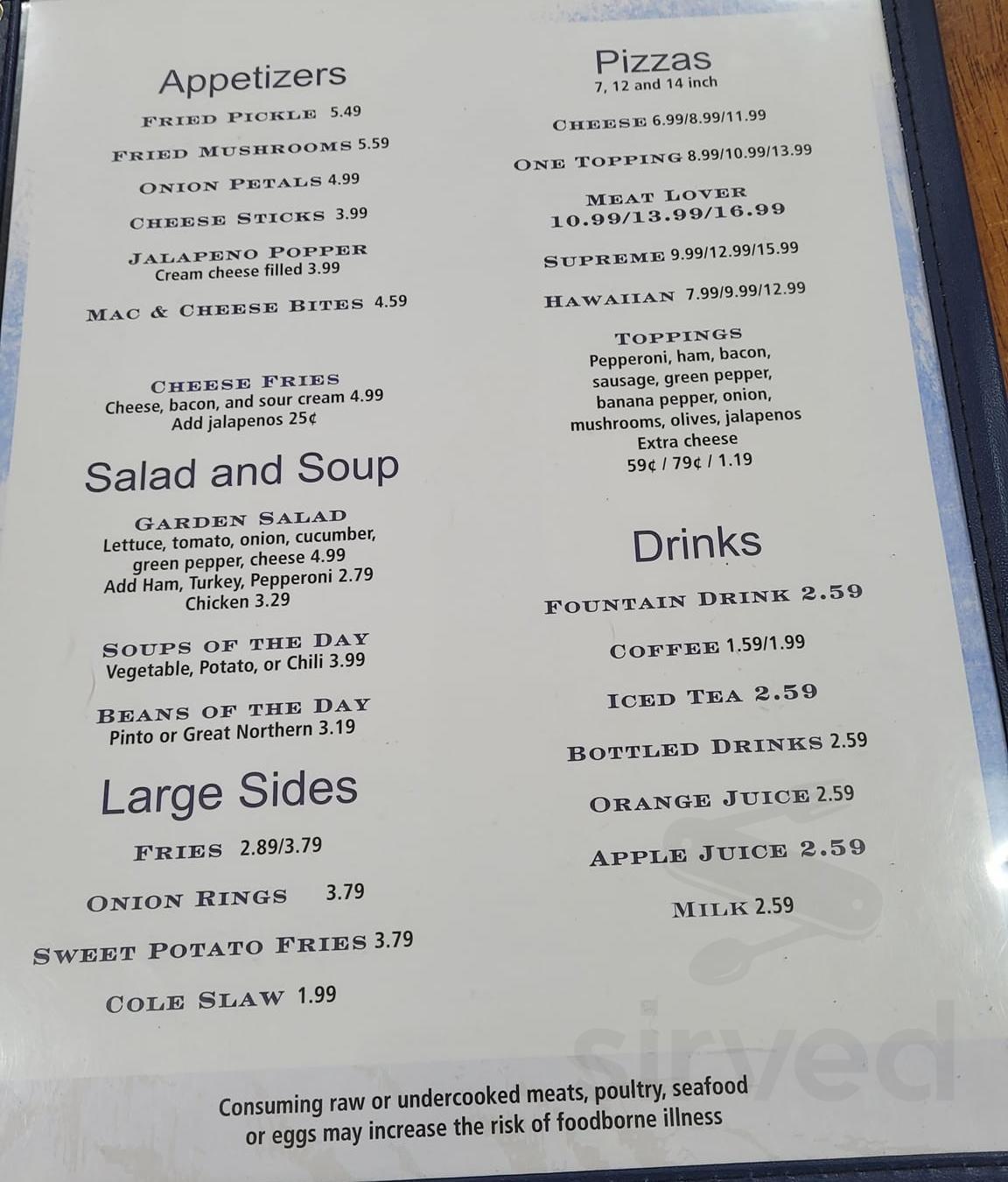 Grandview Diner menus in Beaver, West Virginia, United States