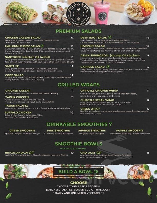 Menu for Build a Bowl in London, ON | Sirved