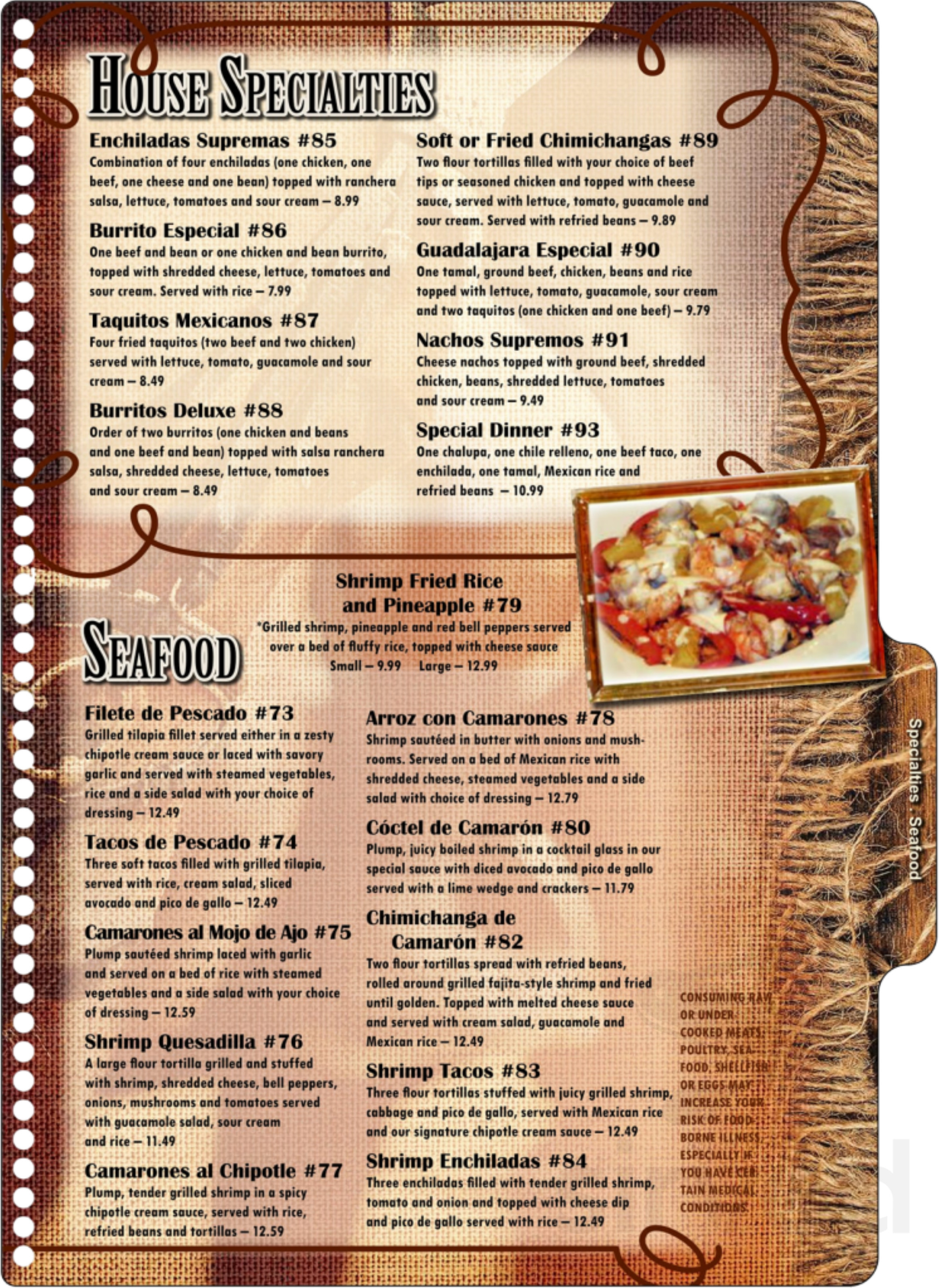 El Potrillo Mexican Restaurant menus in Moyock, North Carolina, United ...