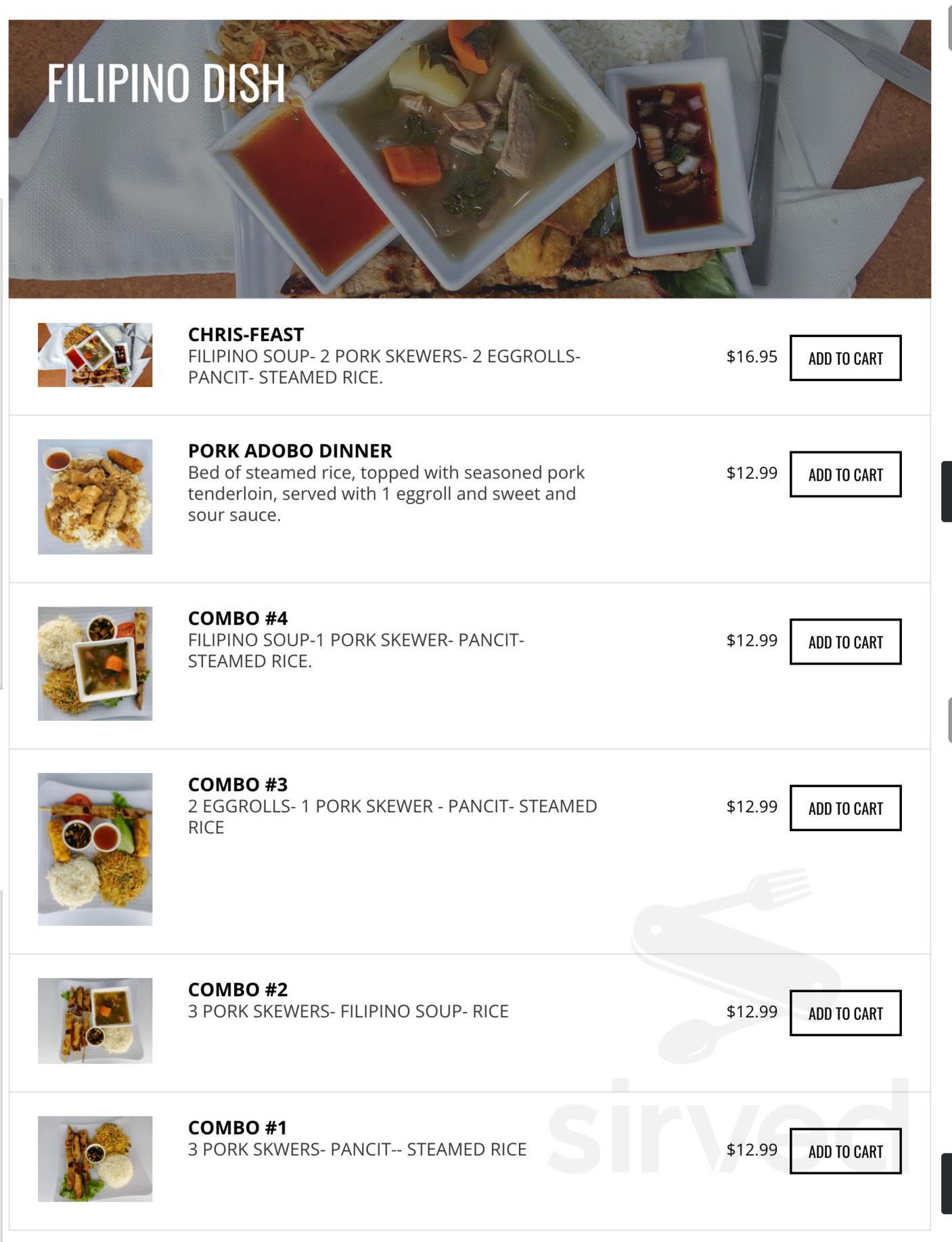 Christine's Casual Dining menu in Cincinnati, Ohio, USA