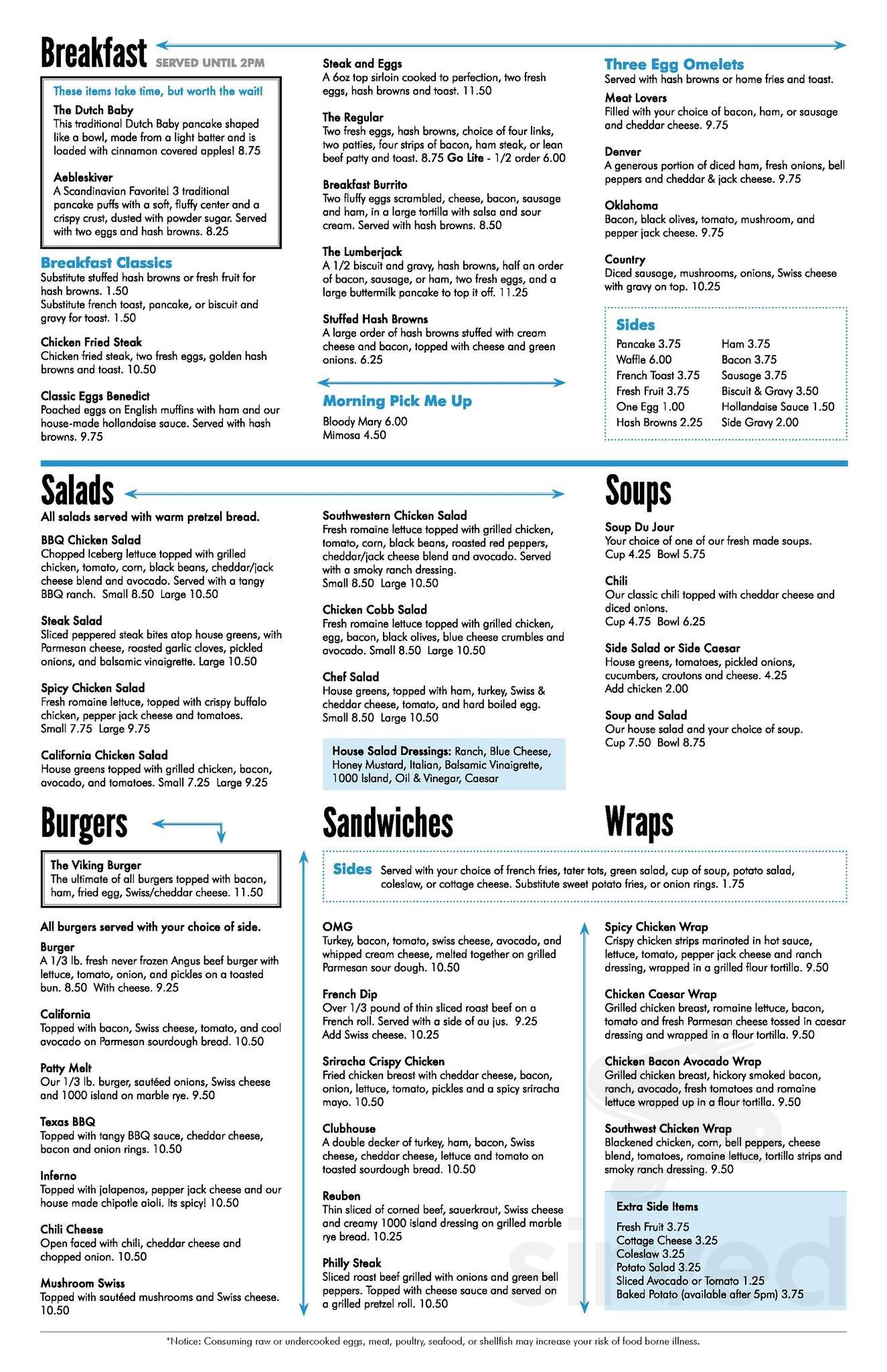 Viking Inn menu in Junction City, Oregon, USA