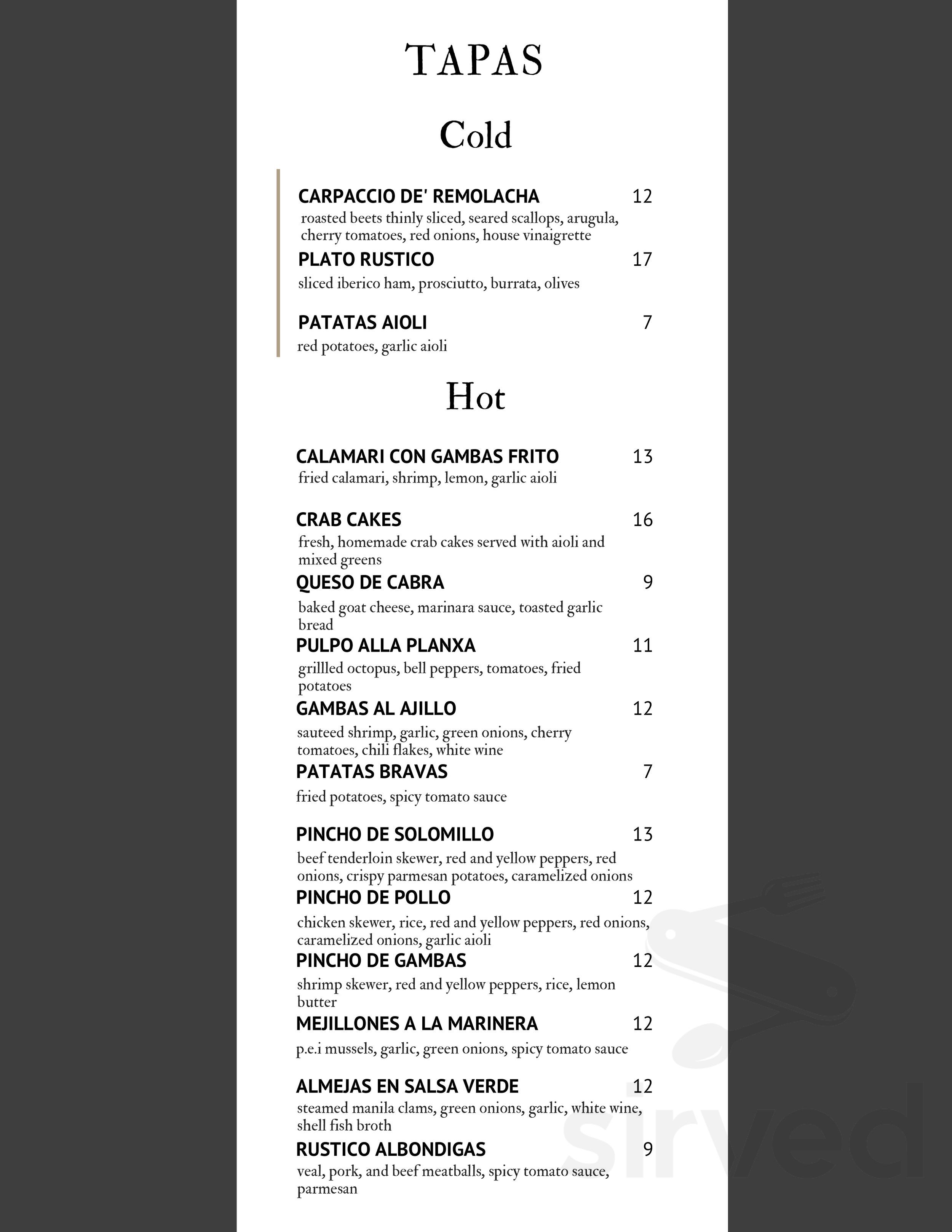 Rustico menu in Oak Park, Illinois, USA