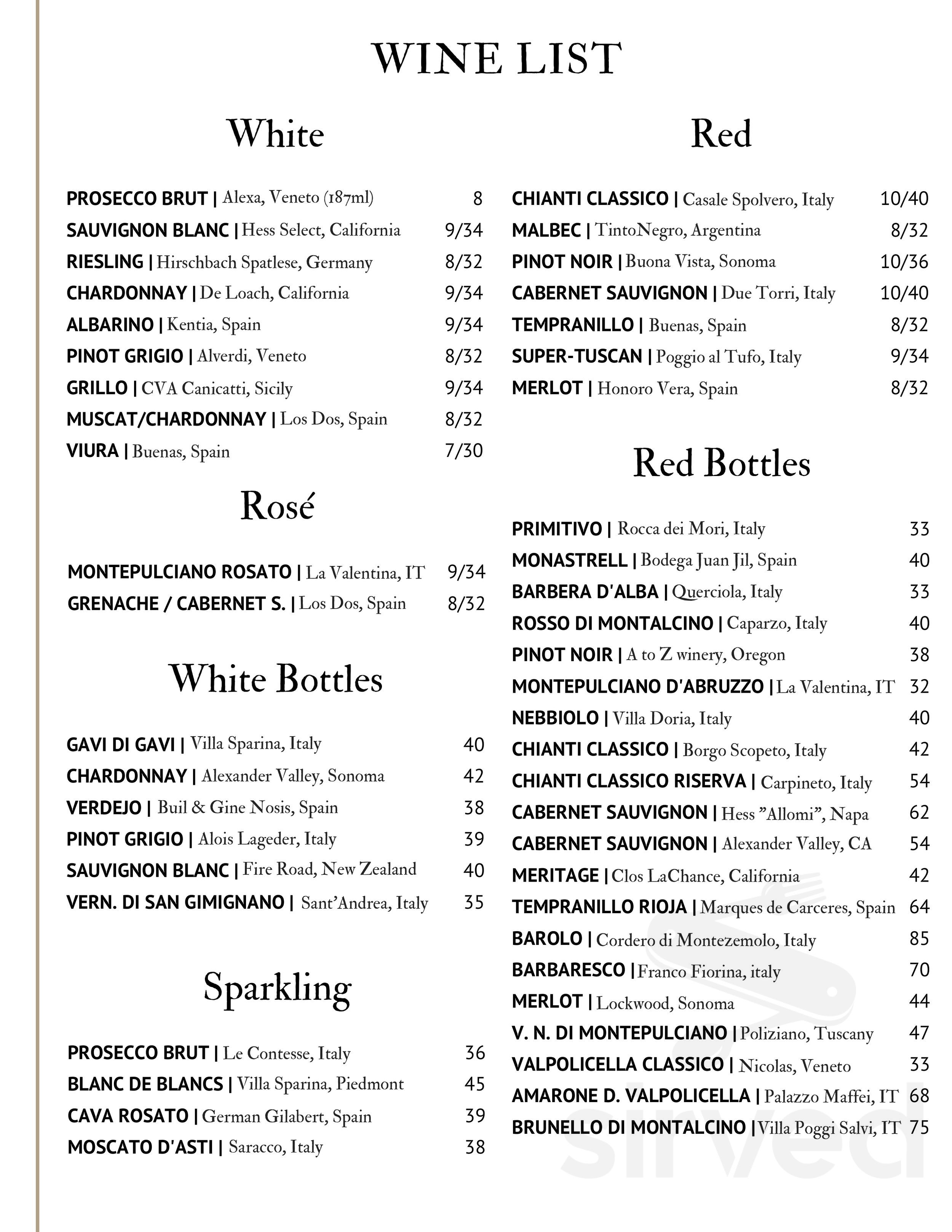 Rustico menu in Oak Park, Illinois, USA