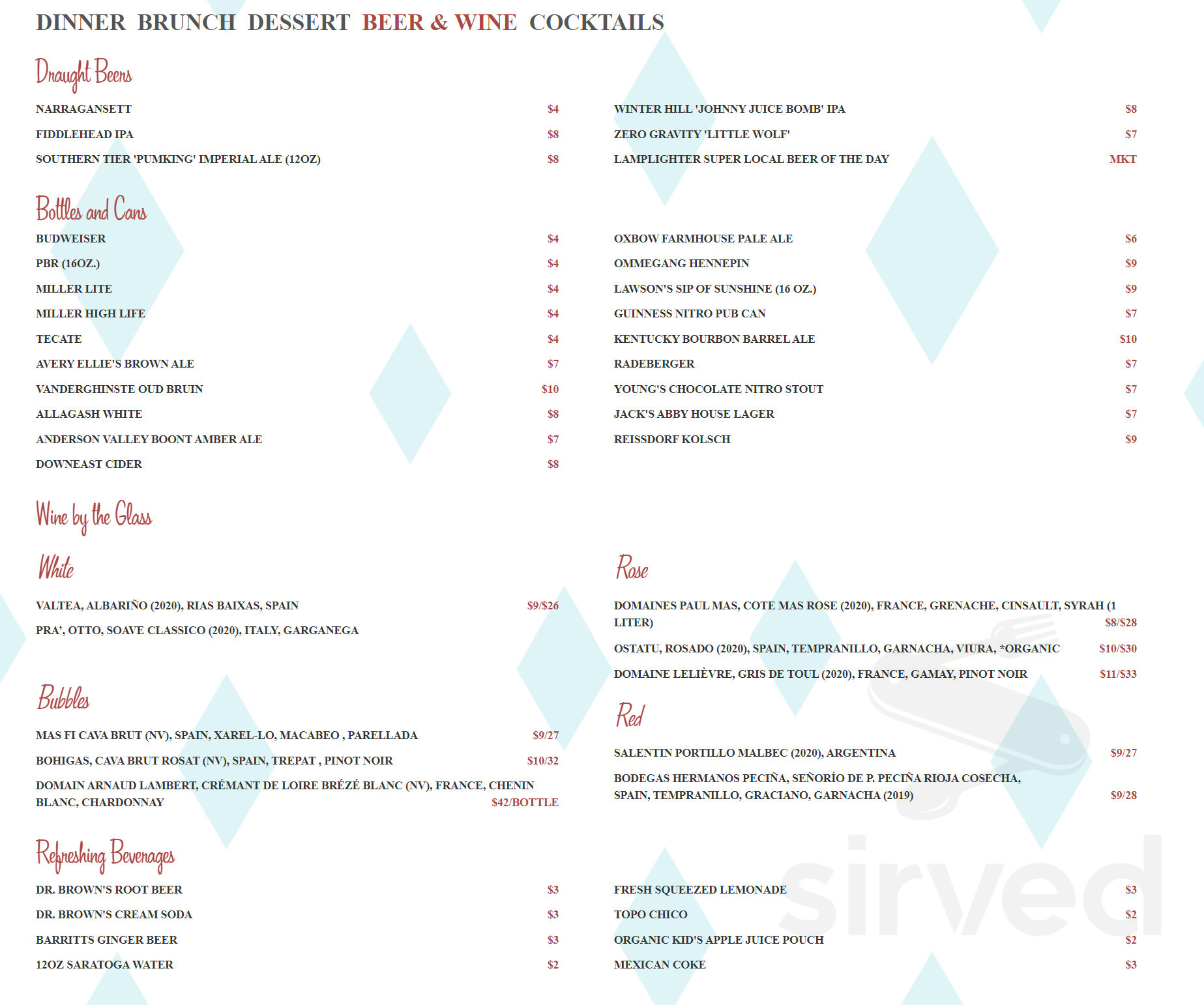 Menu - Somerville MA's Highland Kitchen | Sirved