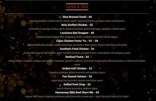 Kiss menu in Houston, Texas, USA
