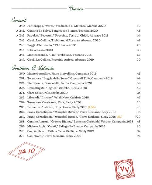 ViA VECCHiA menu in Portland, Maine, USA
