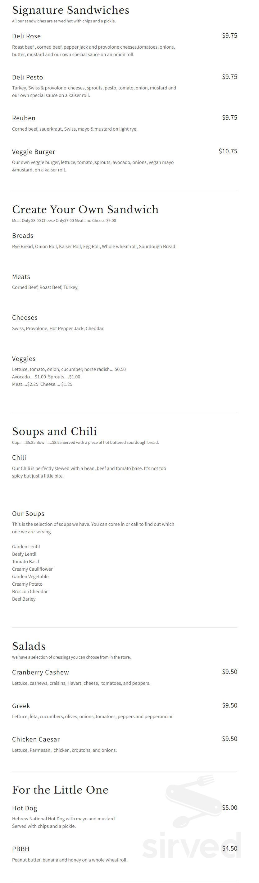 Menu - Hillsboro VA's Stoneybrook Farm and Market | Sirved