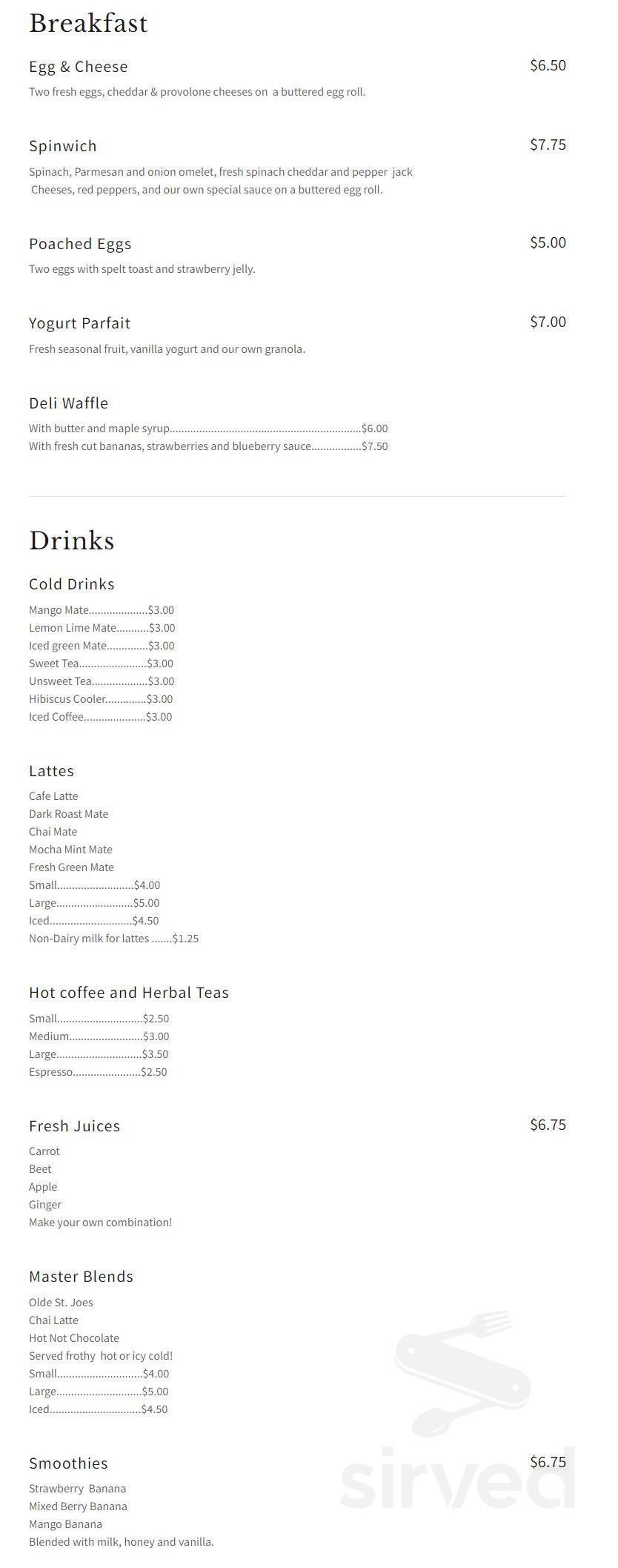 Menu - Hillsboro VA's Stoneybrook Farm and Market | Sirved