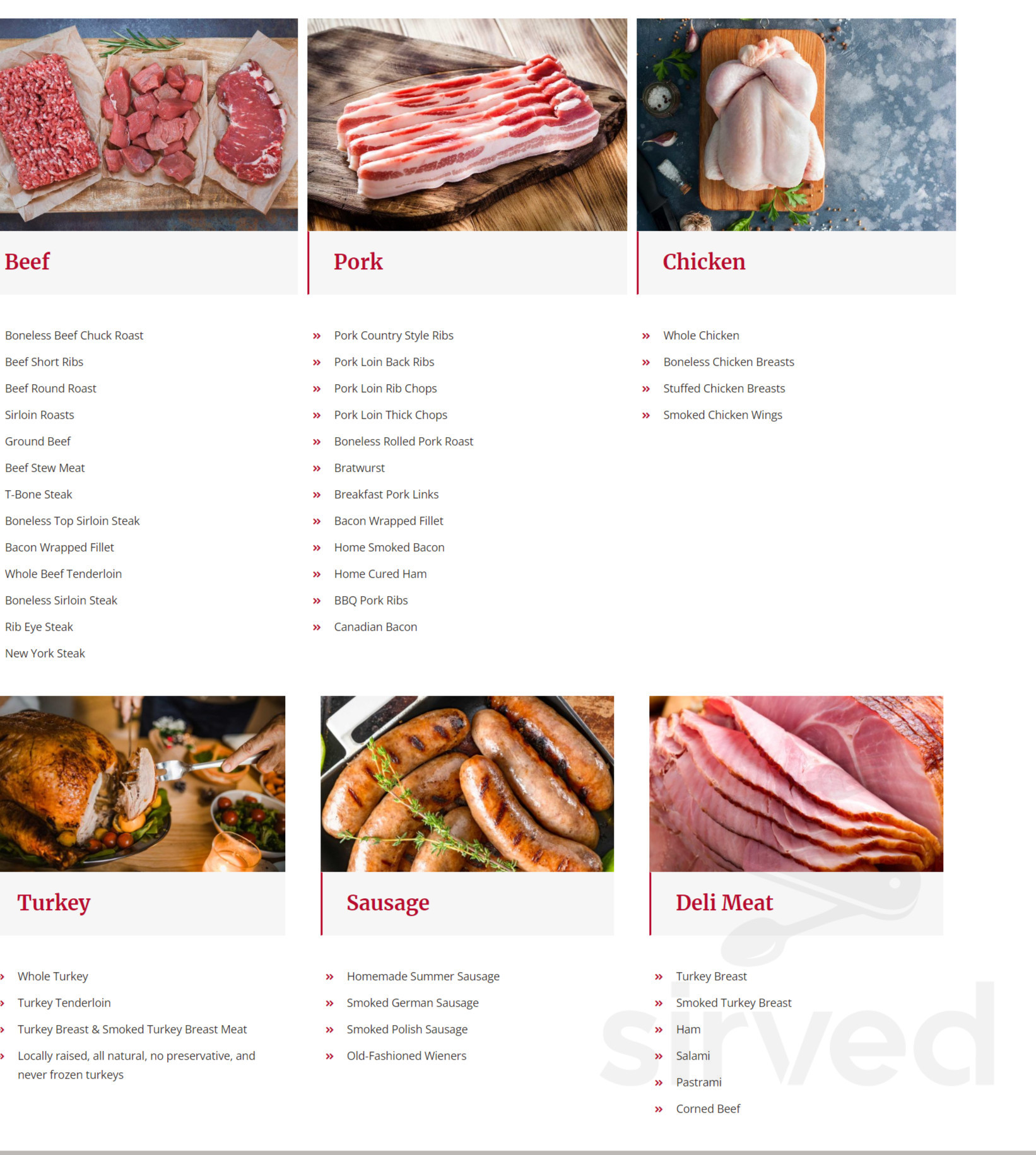 Menu - Wayzata MN's Village Meats & Deli | Sirved