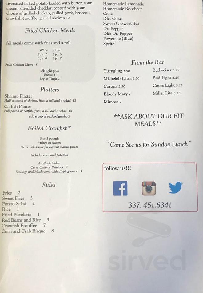 KK's Cafe menus in Youngsville, Louisiana, United States