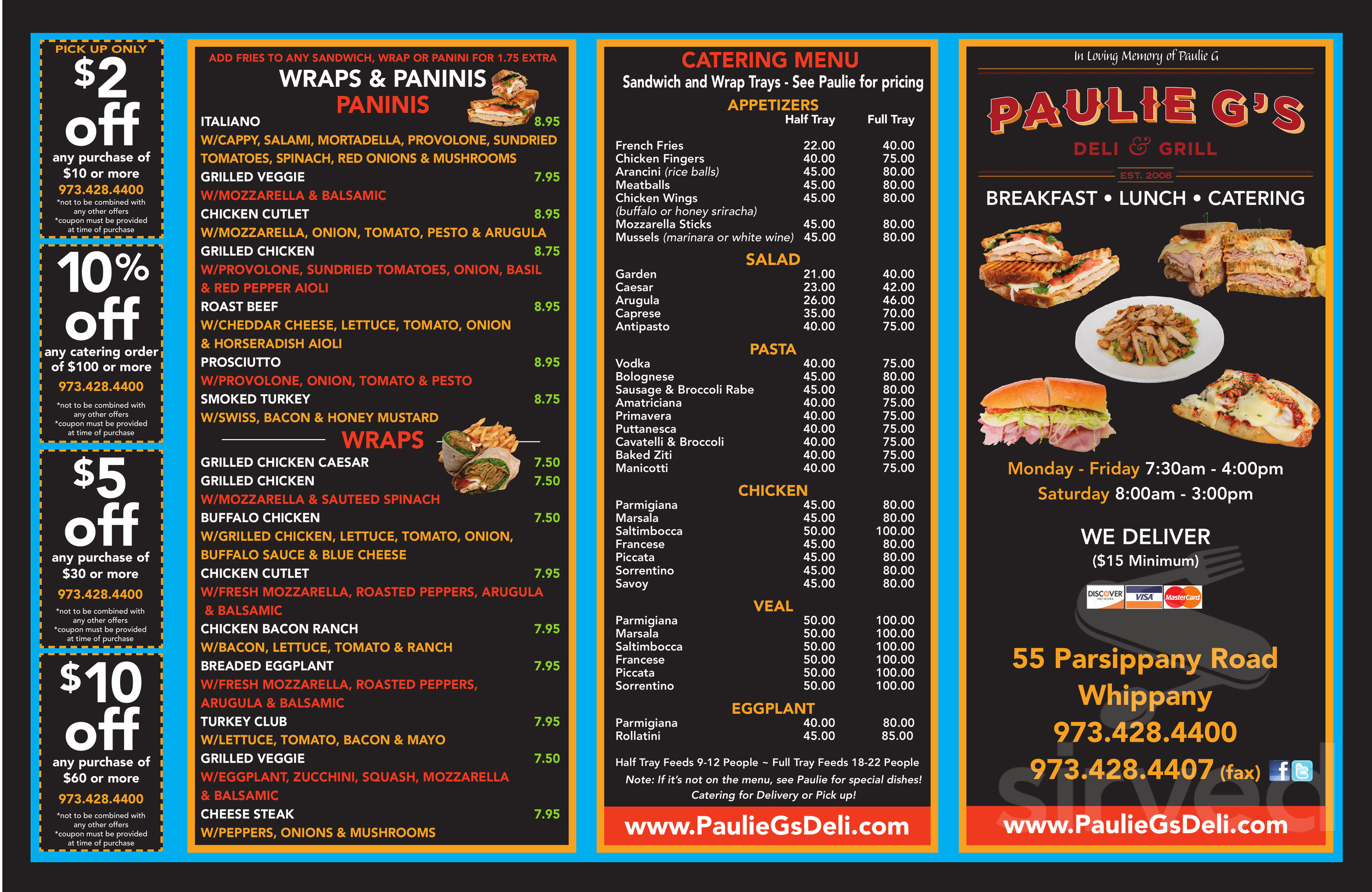 Paulie G's menus in Whippany, New Jersey, United States