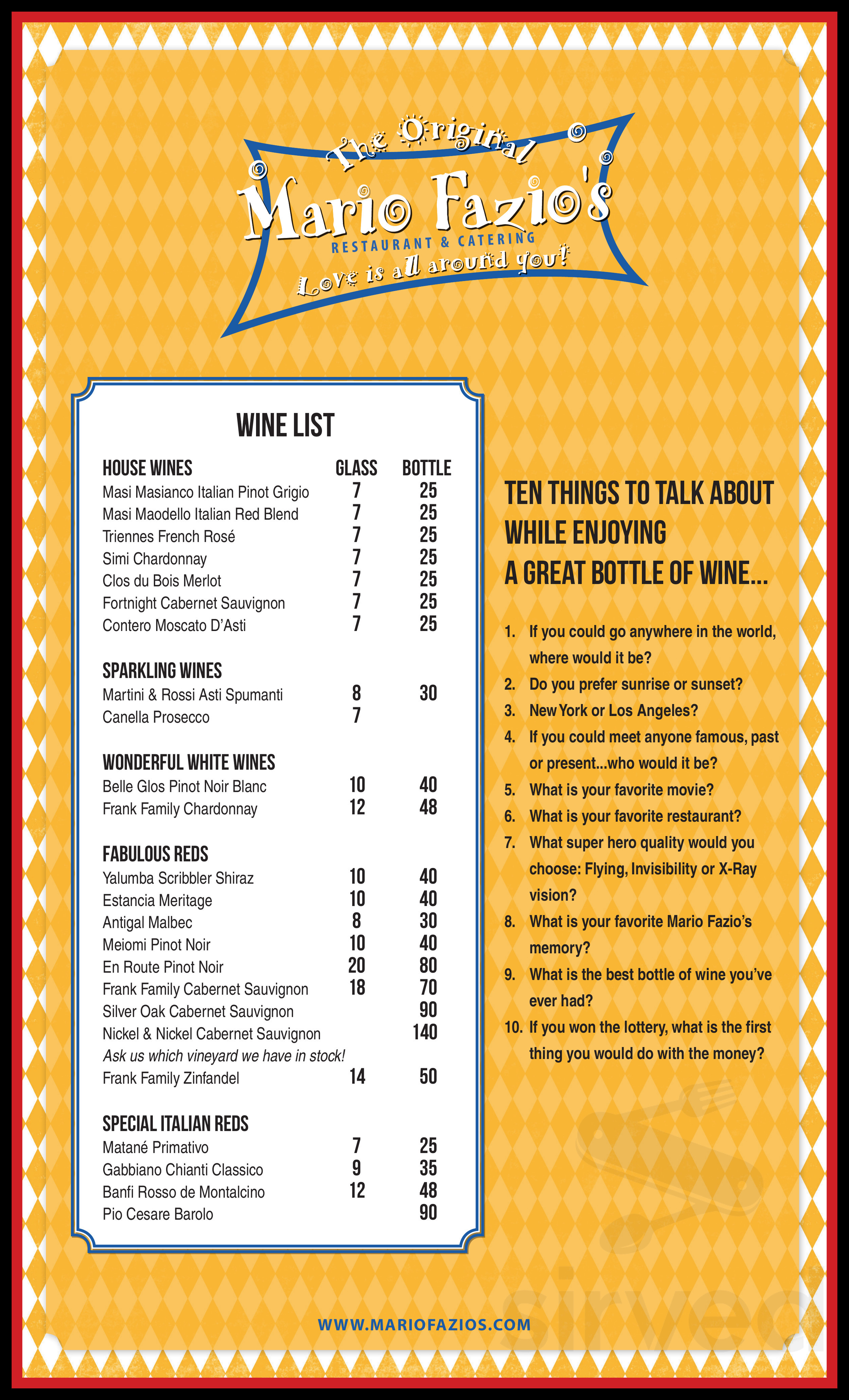 The Original Mario Fazios menus in Willoughby Hills, Ohio, United States