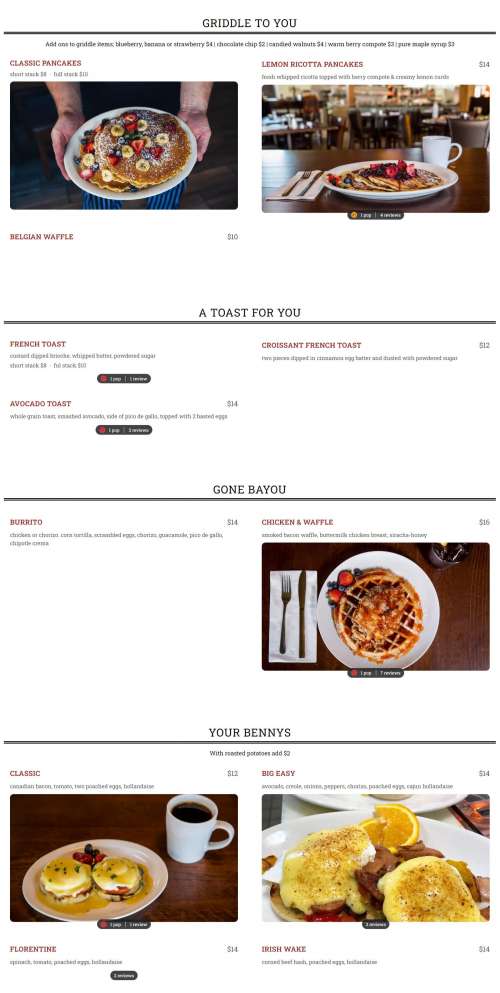 The Sawmill menu in Rochester, New York, USA