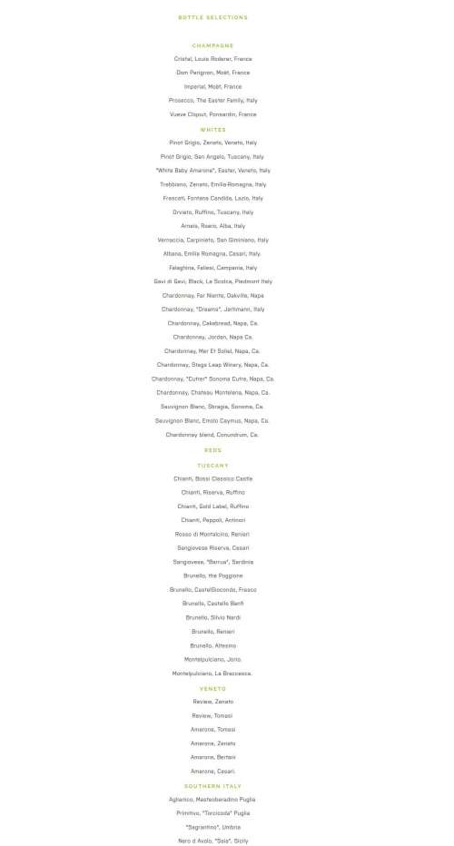 Cafe 2825 menu in Atlantic City, New Jersey, USA