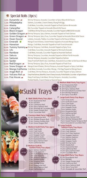 Yummy Yummy menus in Owen Sound, Ontario, Canada