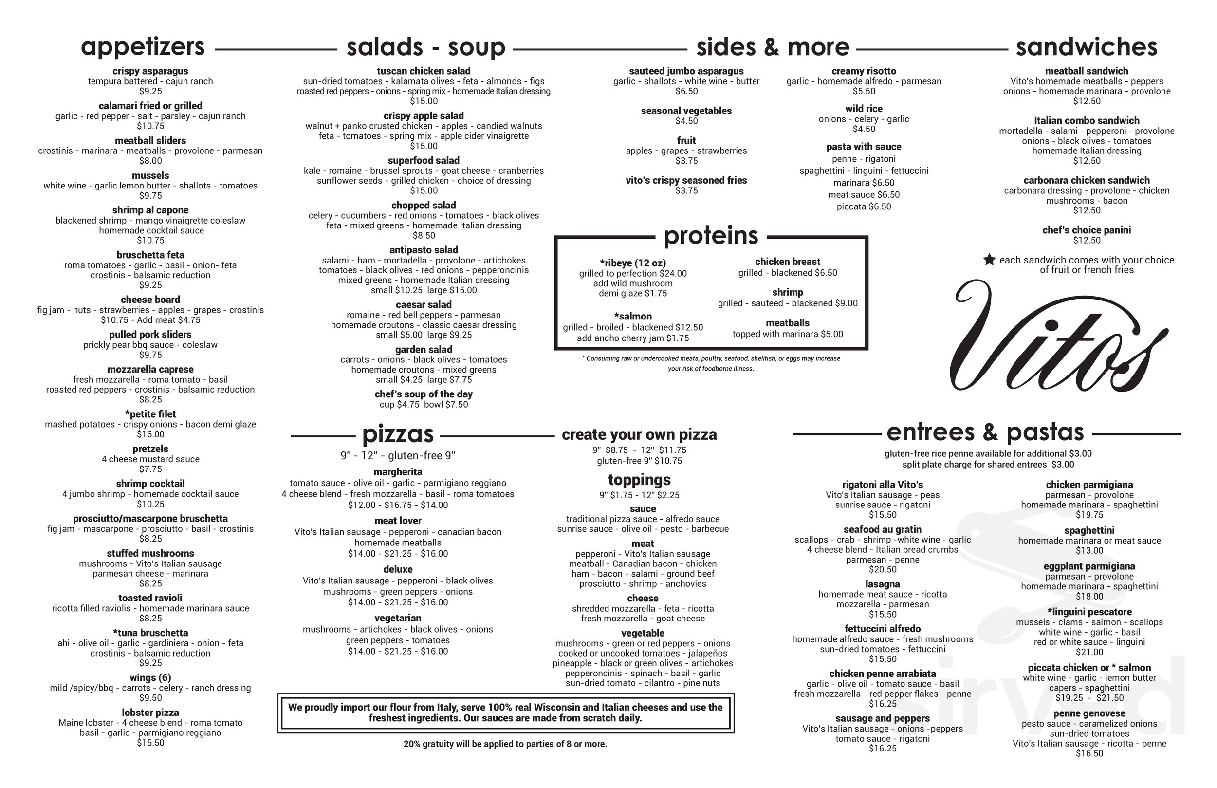 Vito’s Pizza & Italian Ristorante menus in Mesa, Arizona, United States