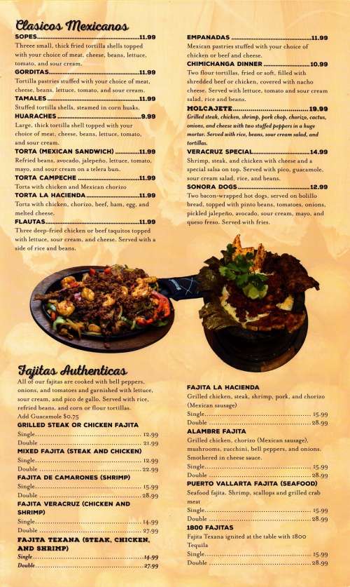 La Hacienda Mexican Grill menu in Chesapeake, Virginia, USA