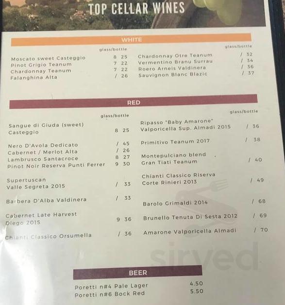 Atmosphere menu in Sarasota, Florida, USA