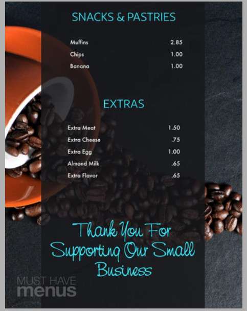 Heavenly Brew Cafe menu in Jacksonville, North Carolina, USA