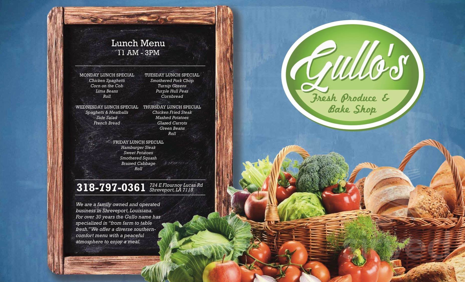 Menu for Gullos Fresh Produce in Shreveport, LA | Sirved