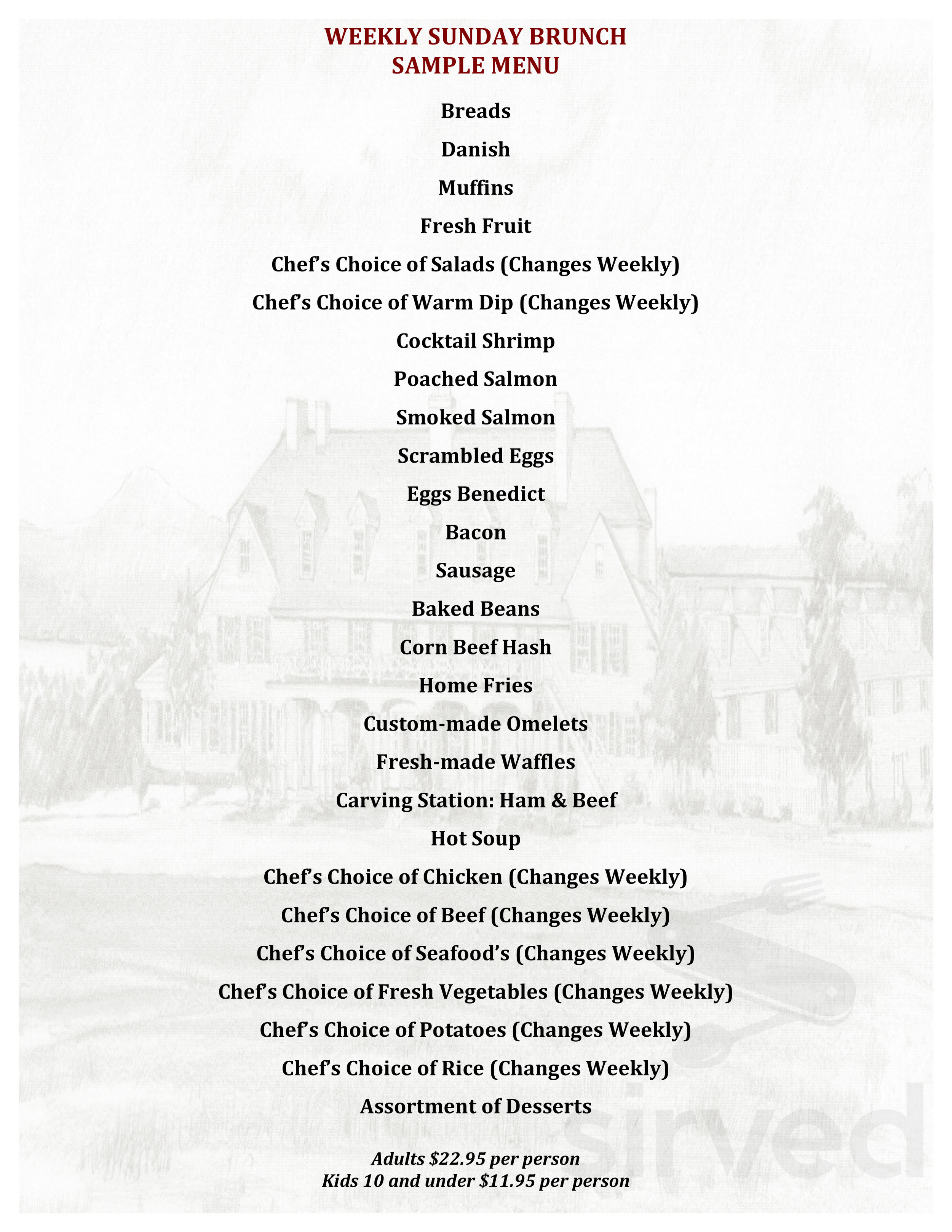 The Lucerne Inn menus in Dedham, Maine, United States