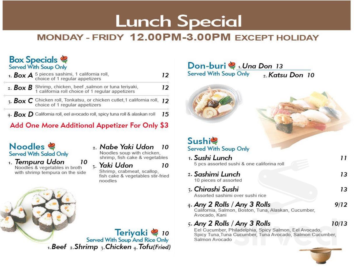 Tai Show Sushi menu in Massapequa, New York, USA