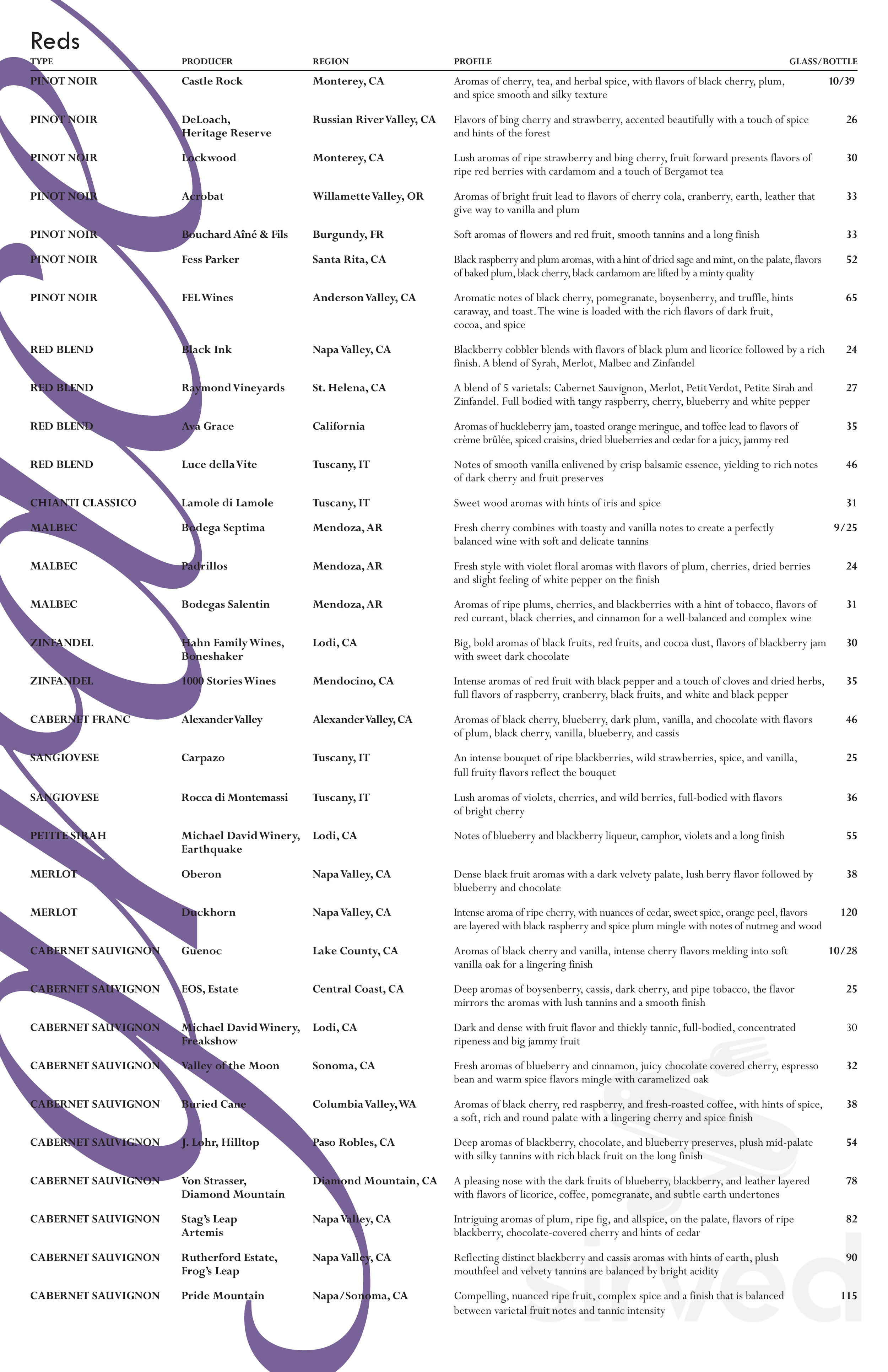 Grace Restaurant menus in Pass-a-Grille Beach, Florida, United States