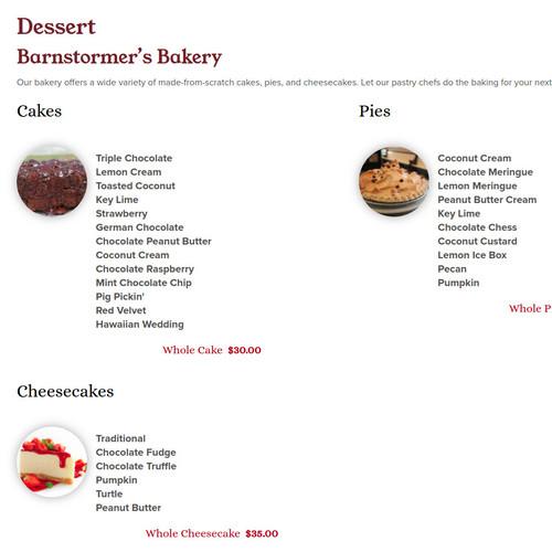 Barnstormer's Grill and Event Center menu in Williamson, Georgia, USA