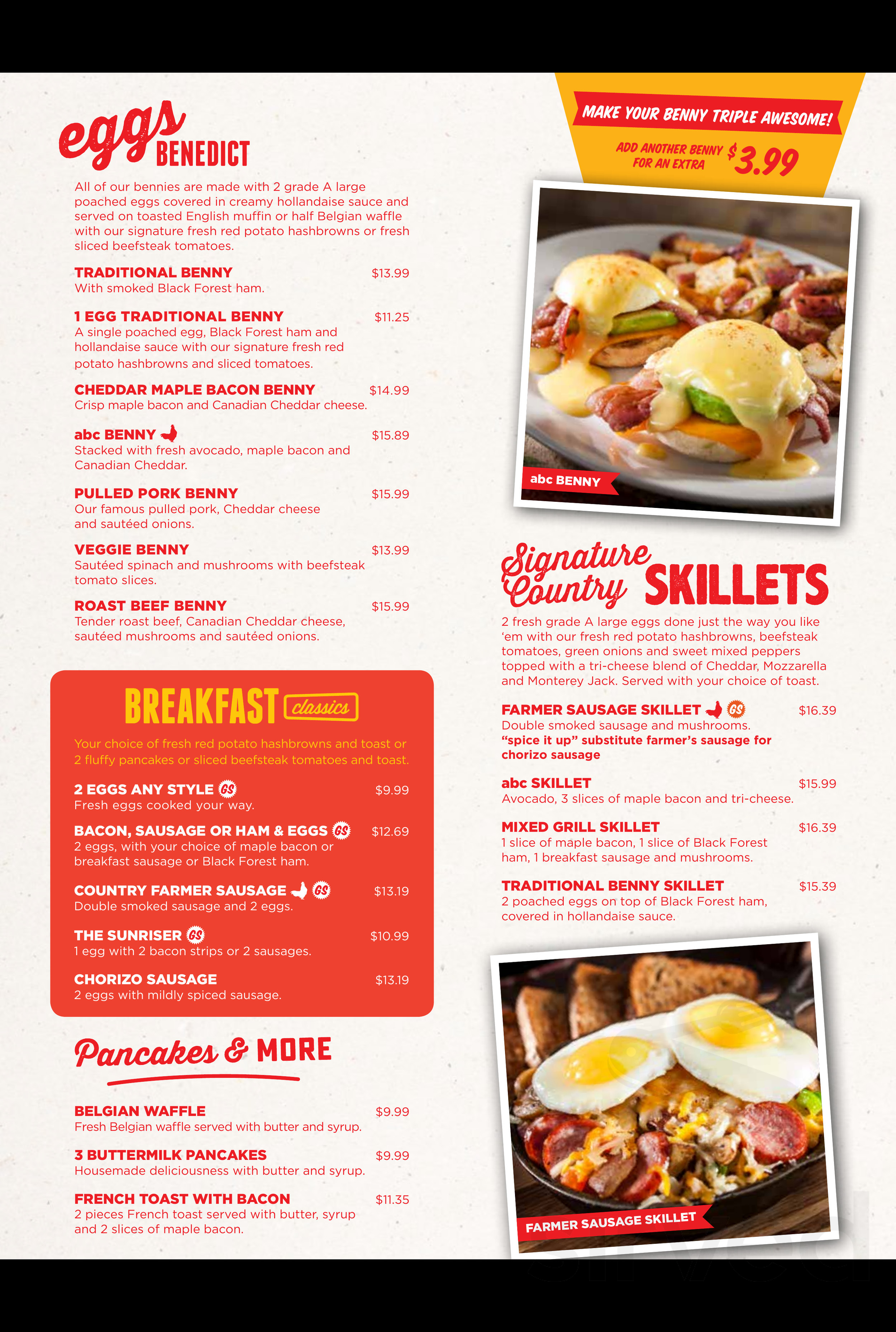 ABC Country Restaurant menu in Red Deer, Alberta, Canada