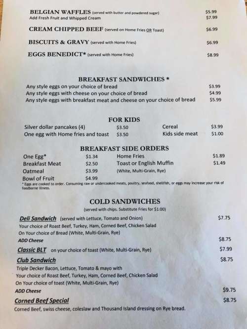 Cafe Americana menu in Kennett Square, Pennsylvania, USA