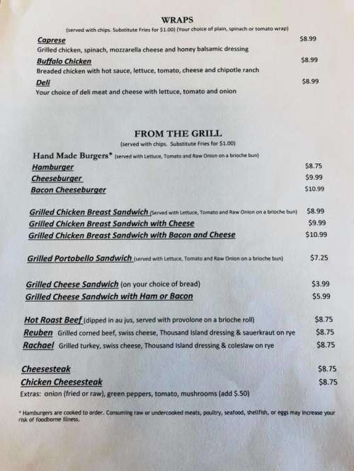 Cafe Americana menu in Wilmington, Delaware, USA