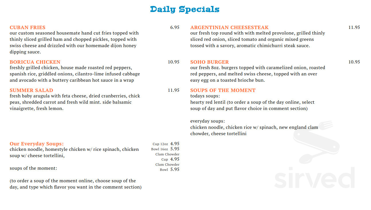 Blue Cactus Grill menu in Norwalk, Connecticut, USA