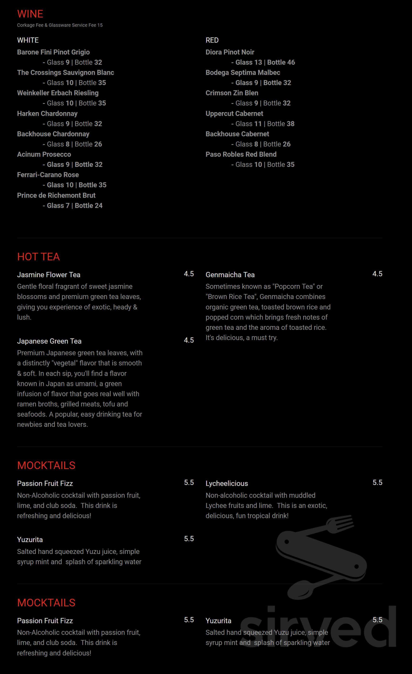 Hotto Hotto Ramen & Teppanyaki menus in Atlanta, Georgia, United States