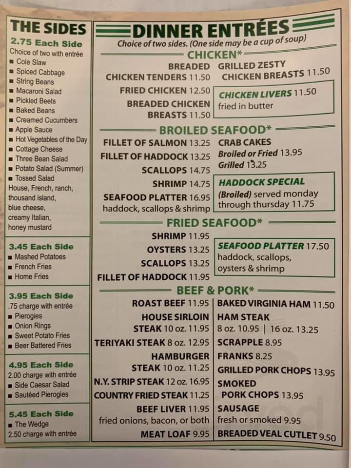 Menu for Snydersville Family Diner in Stroudsburg, PA | Sirved