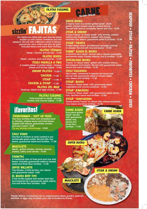 El Rodeo menu in Avon, Indiana, USA