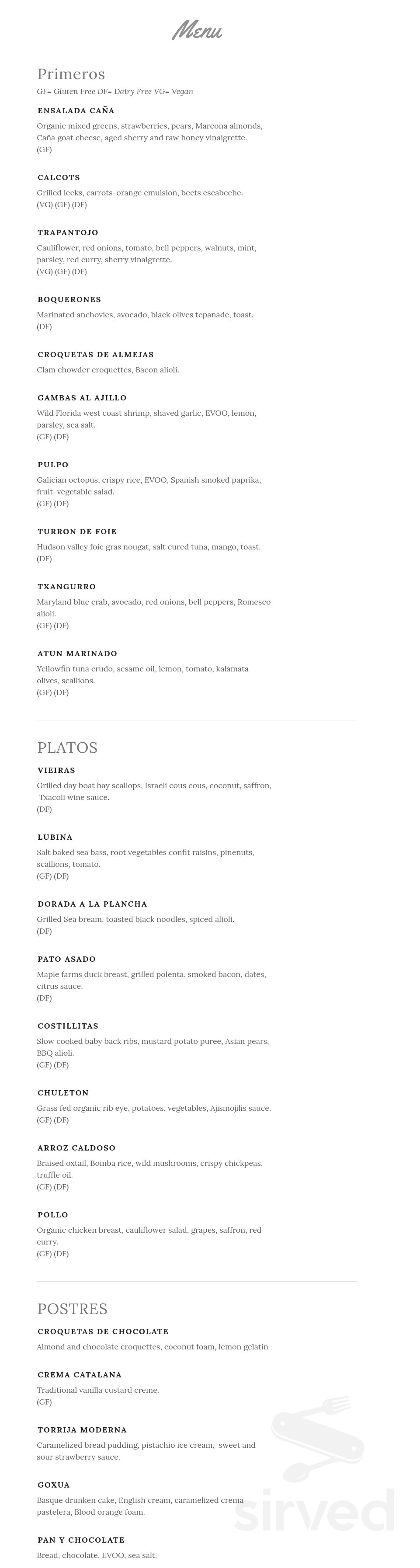 Ibiza Kitchen menu in Chappaqua, New York, USA