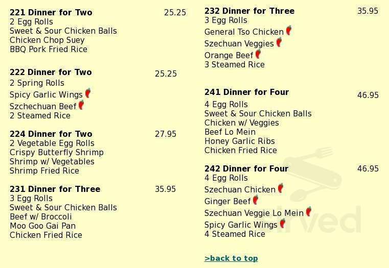 Wok This Way menus in Mississauga, Ontario, Canada