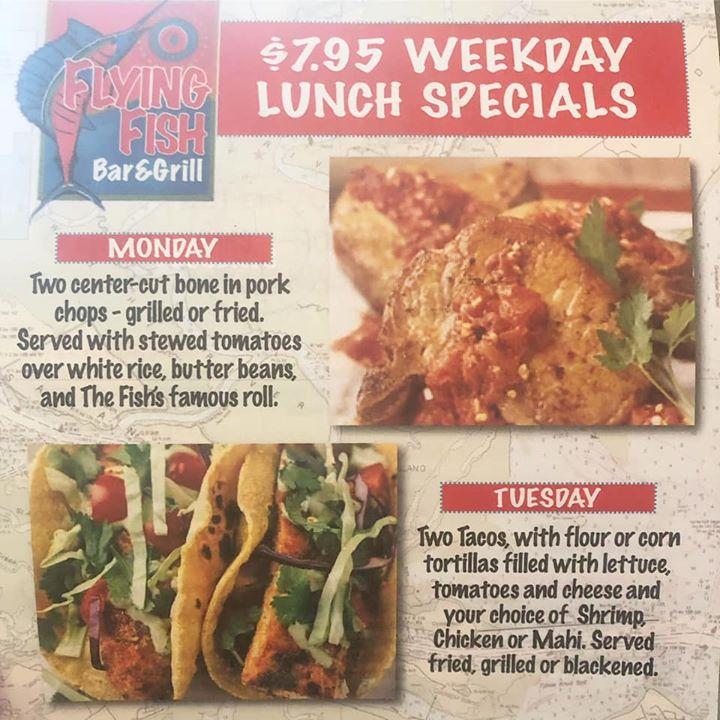 Flying Fish Bar & Grill menu in Savannah, Georgia, USA