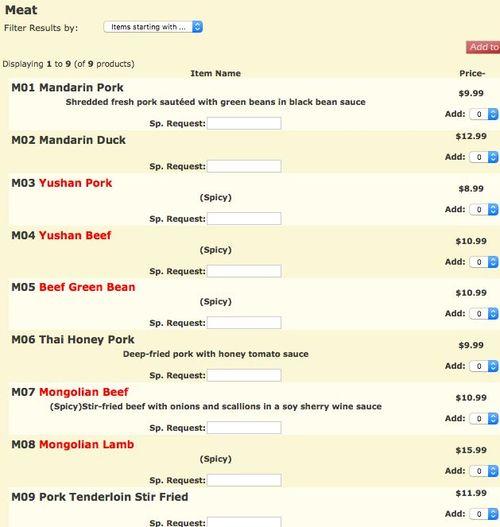 John Holly's Asian Bistro menu in Denver, Colorado, USA