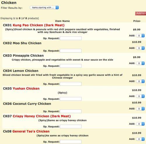 John Holly's Asian Bistro menu in Denver, Colorado, USA