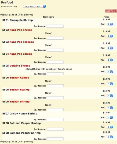 John Holly's Asian Bistro menu in Denver, Colorado, USA