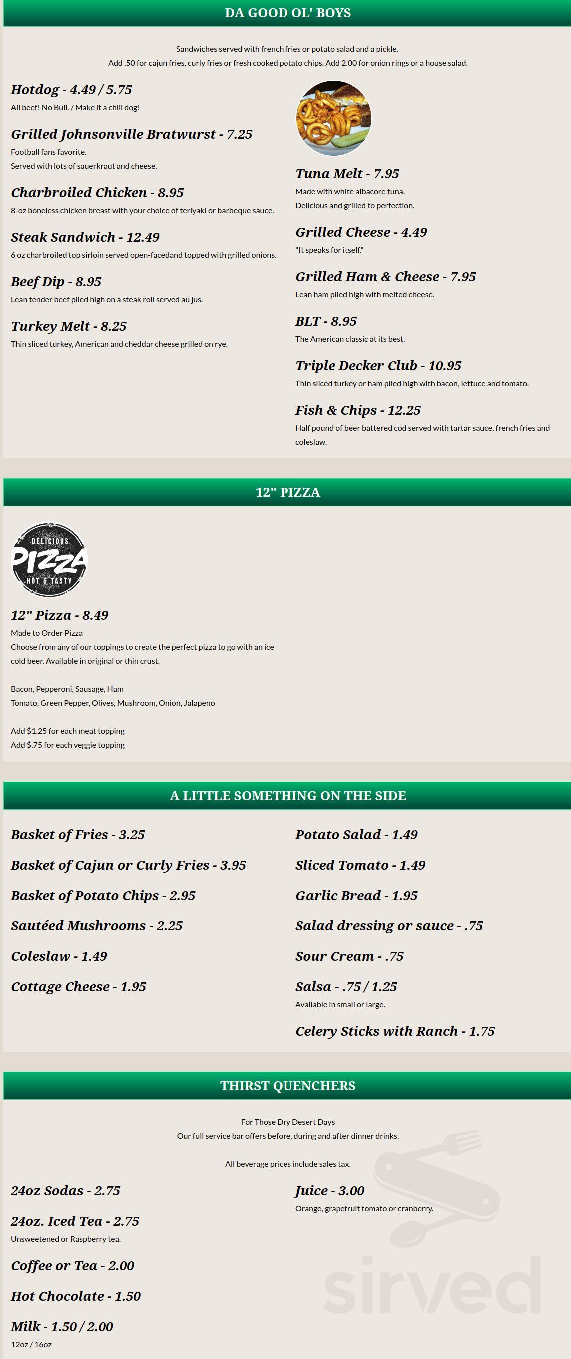 Torrey Pines Pub menu in Las Vegas, Nevada, USA